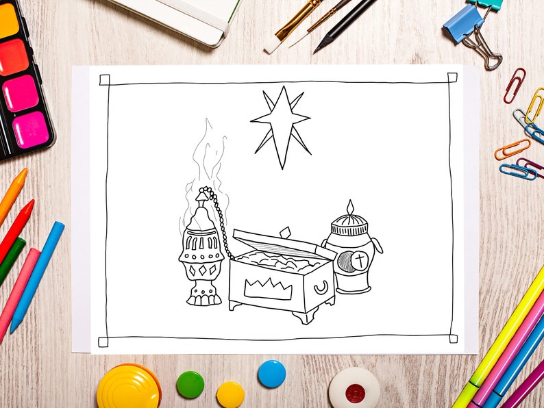 Epiphany Coloring Page: Three Wise Men, Kids Activity (printable) - Etsy