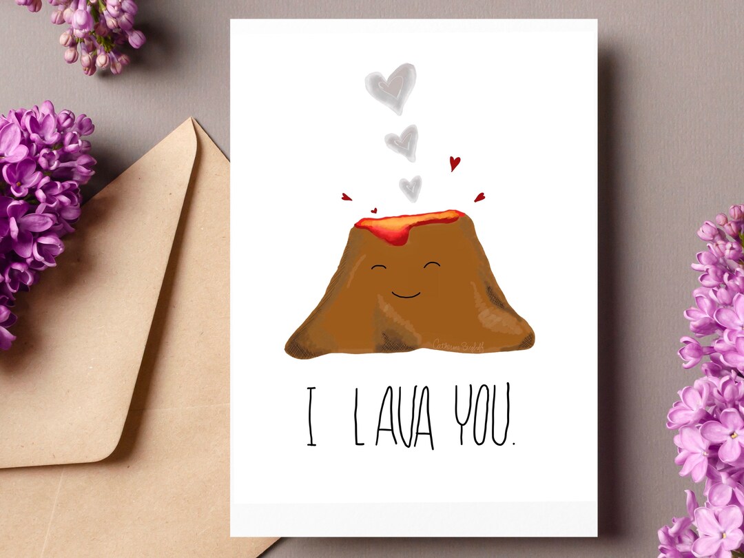 I Lava You Printable Valentine's Day Card Valentine's Day Postcard Lava ...