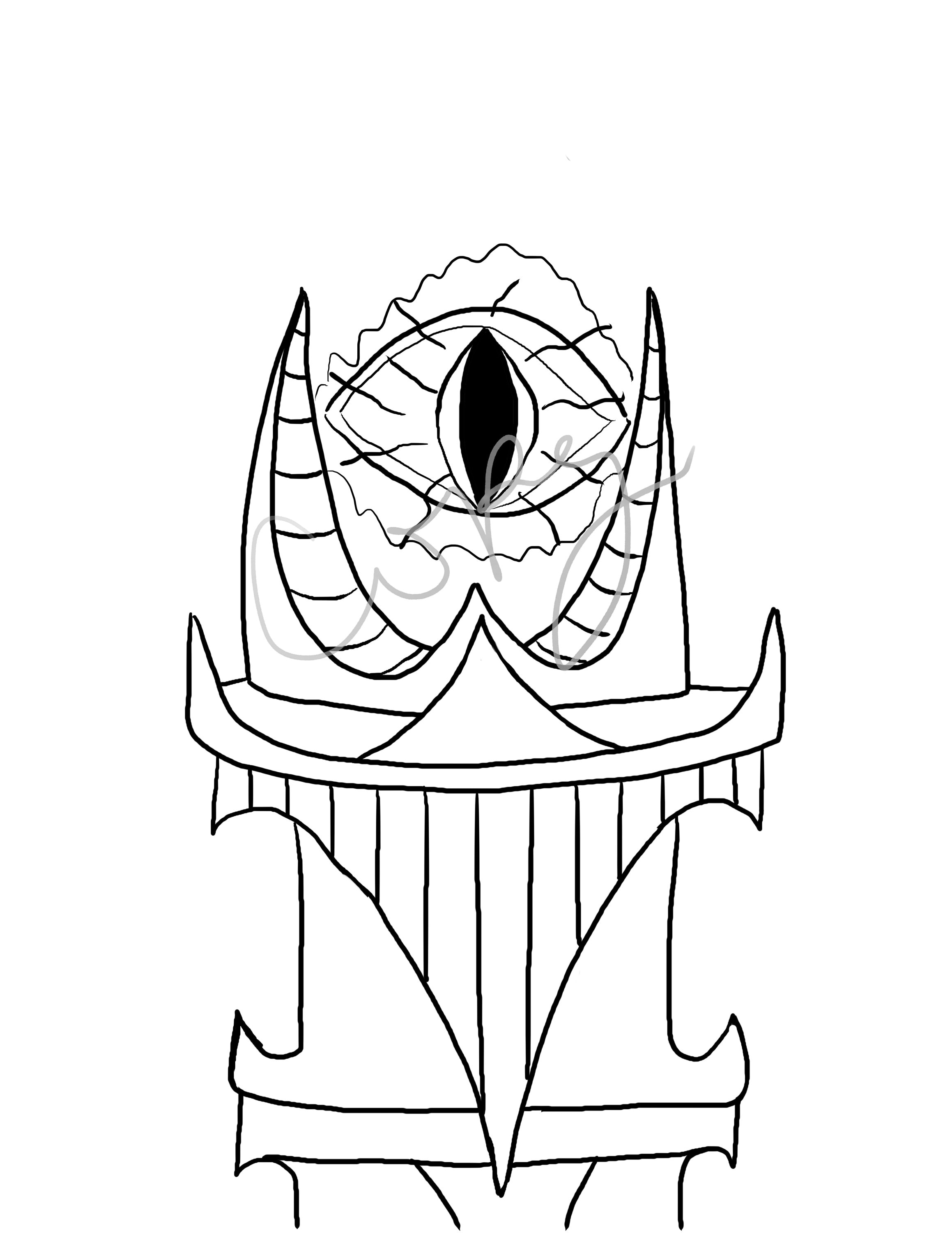 Printable Eye of Sauron Coloring Page LOTR Coloring Pages for Kids and ...