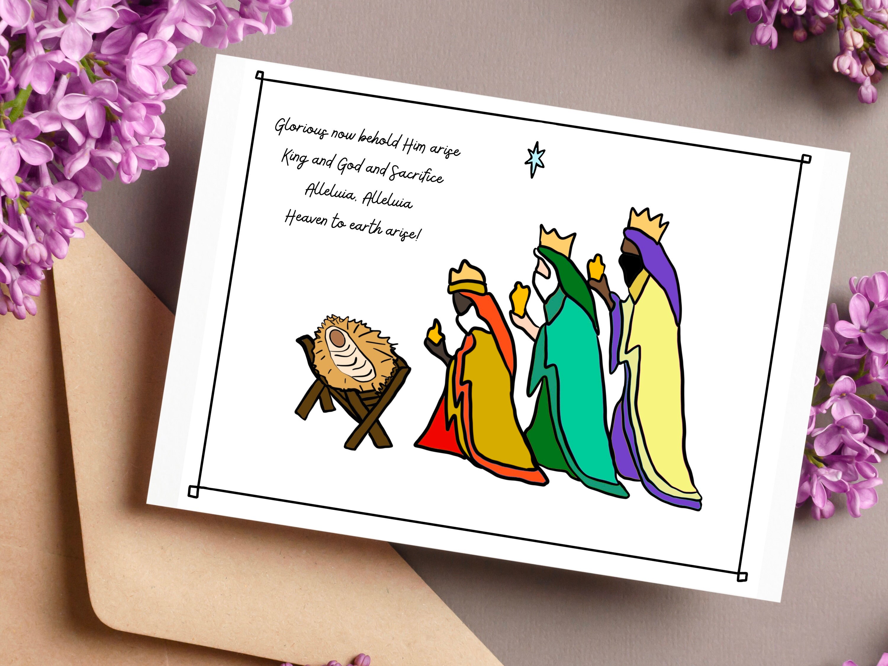 We Three Kings Christmas Card: Catholic Advent Design (digital Download ...