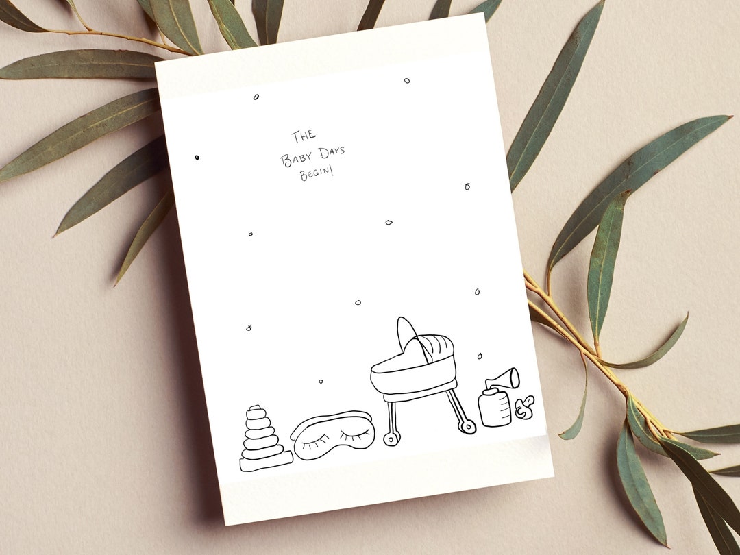 Color Your Own Baby Card: Printable Baby Shower Activity (digital ...