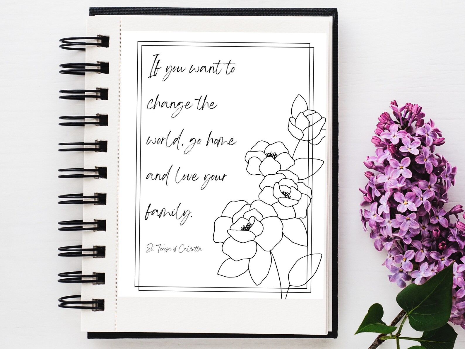 Printable St. Teresa of Calcutta Coloring Page | St. Teresa Love and ...