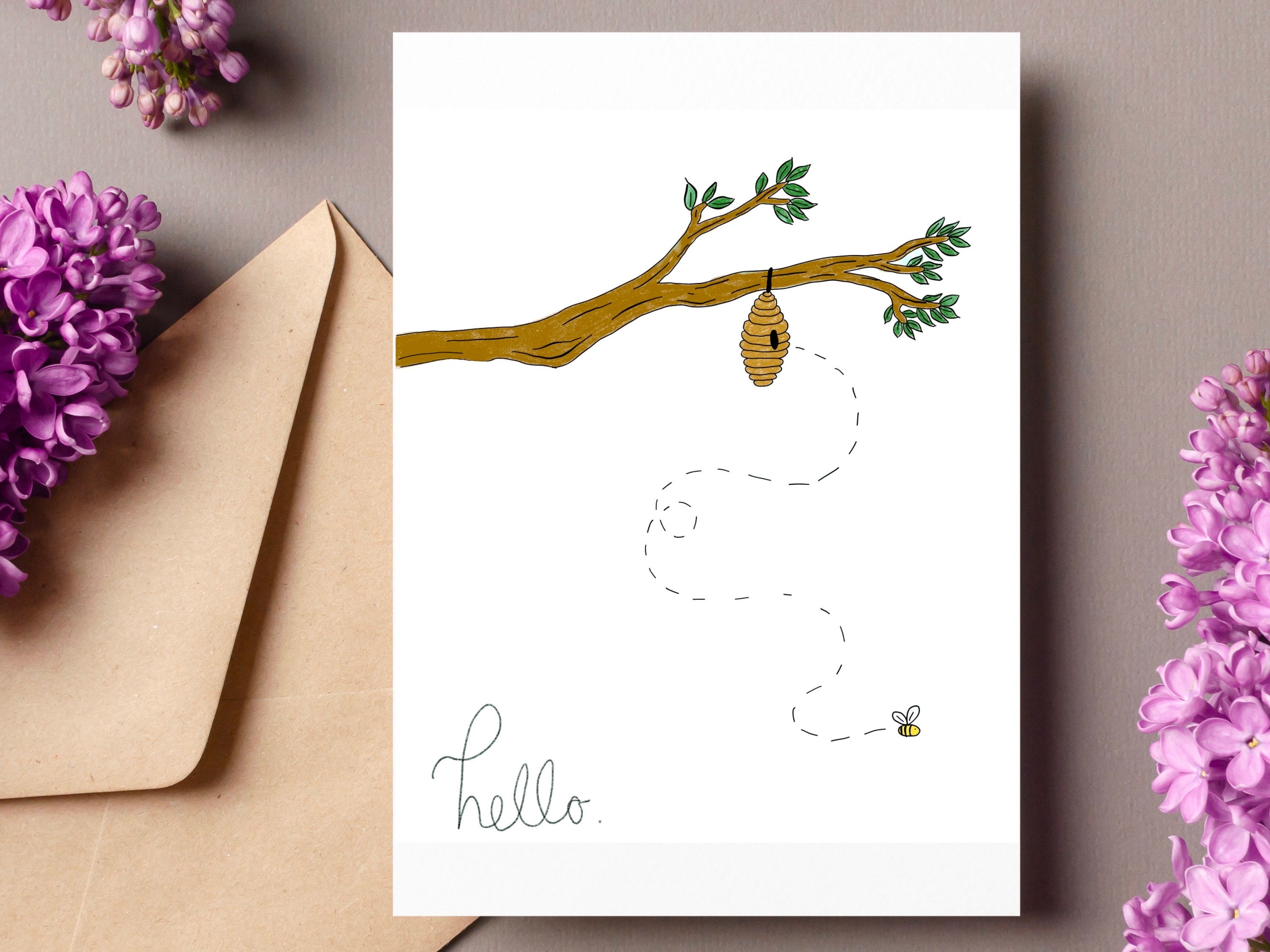 Printable Bees and Friends Greeting Card Set/prints | Honeybee Postcard ...