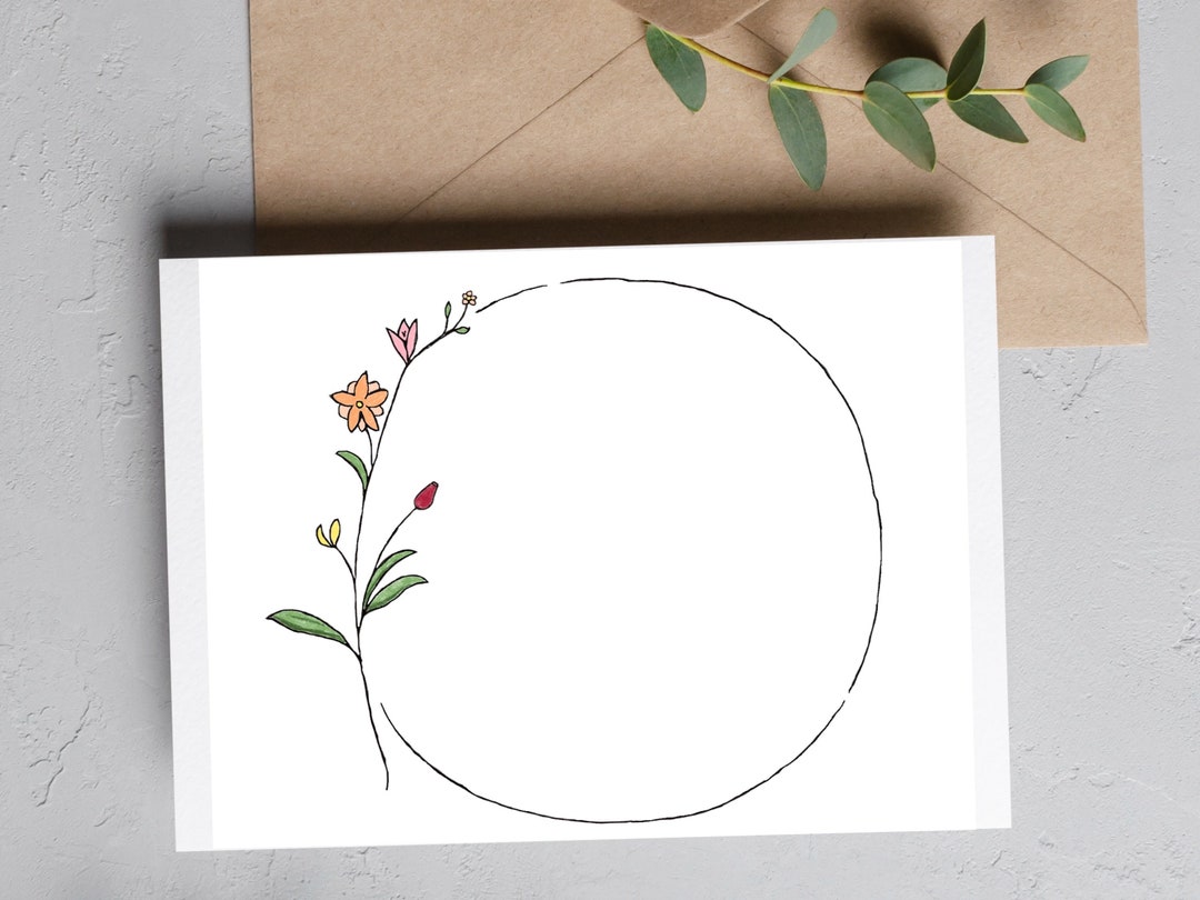 Flower Wreath, Printable, Customizable Postcard | Custom Greeting Card ...