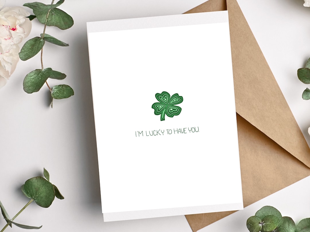 Minimal Shamrock St. Patrick's Day Card (digital PNG) - Etsy