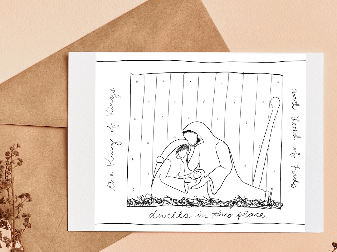 Printable Color Your Own Nativity Scene Postcard | Nativity Scene ...