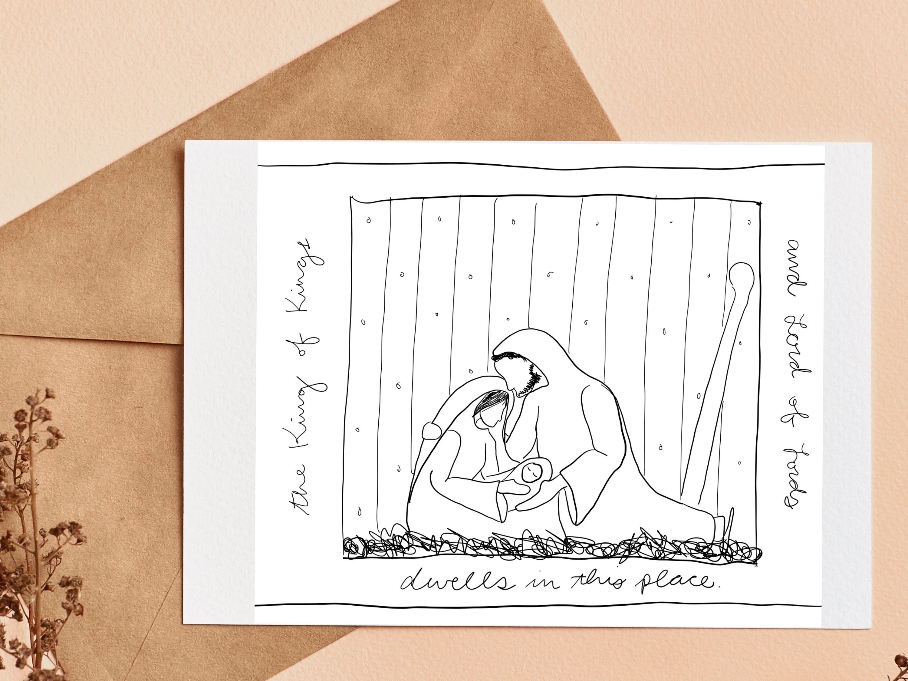 Printable Color Your Own Nativity Scene Postcard Nativity - Etsy