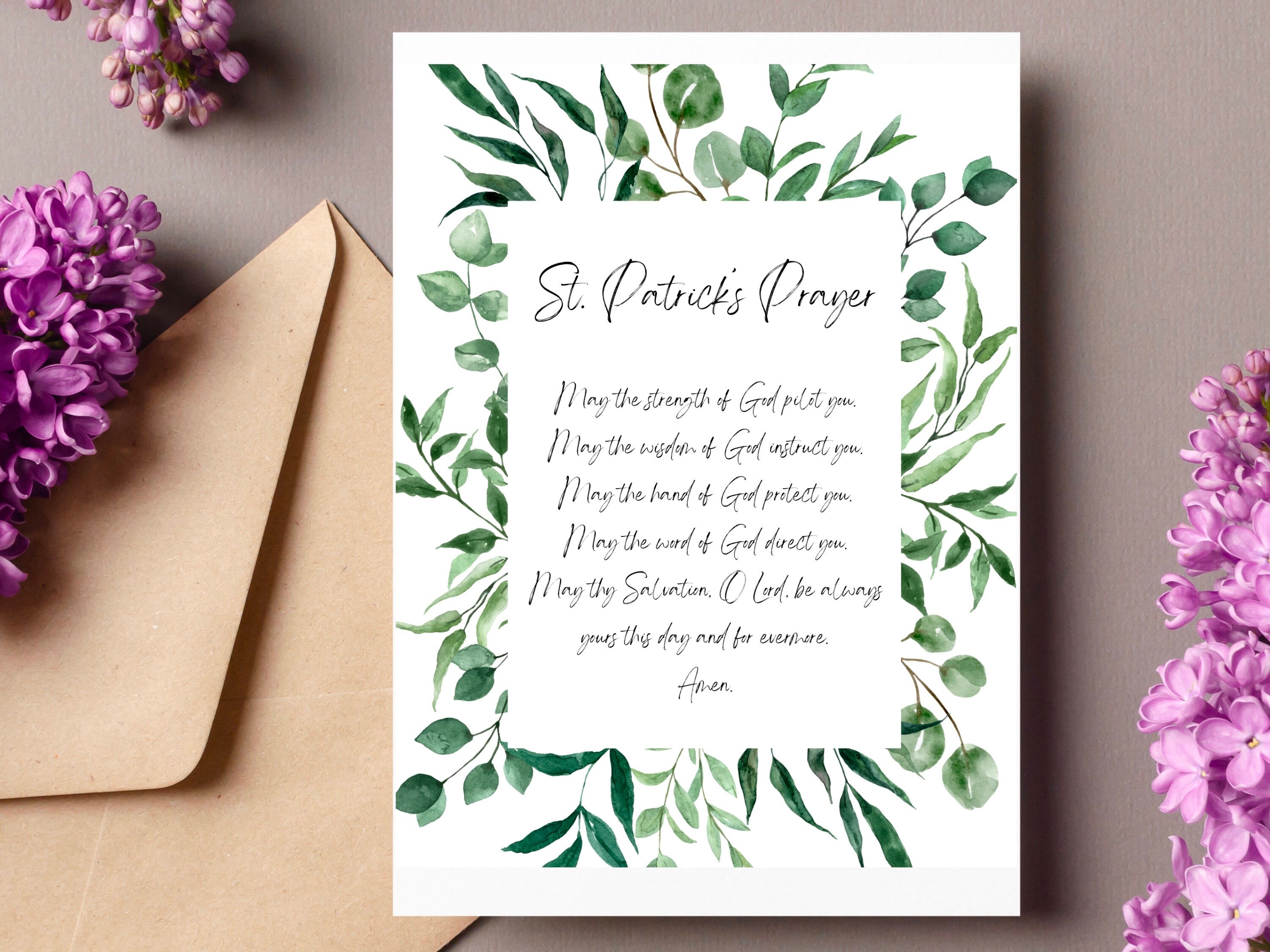 St. Patrick's Prayer Card | Printable | Wall Decor | St. Patrick's Day ...
