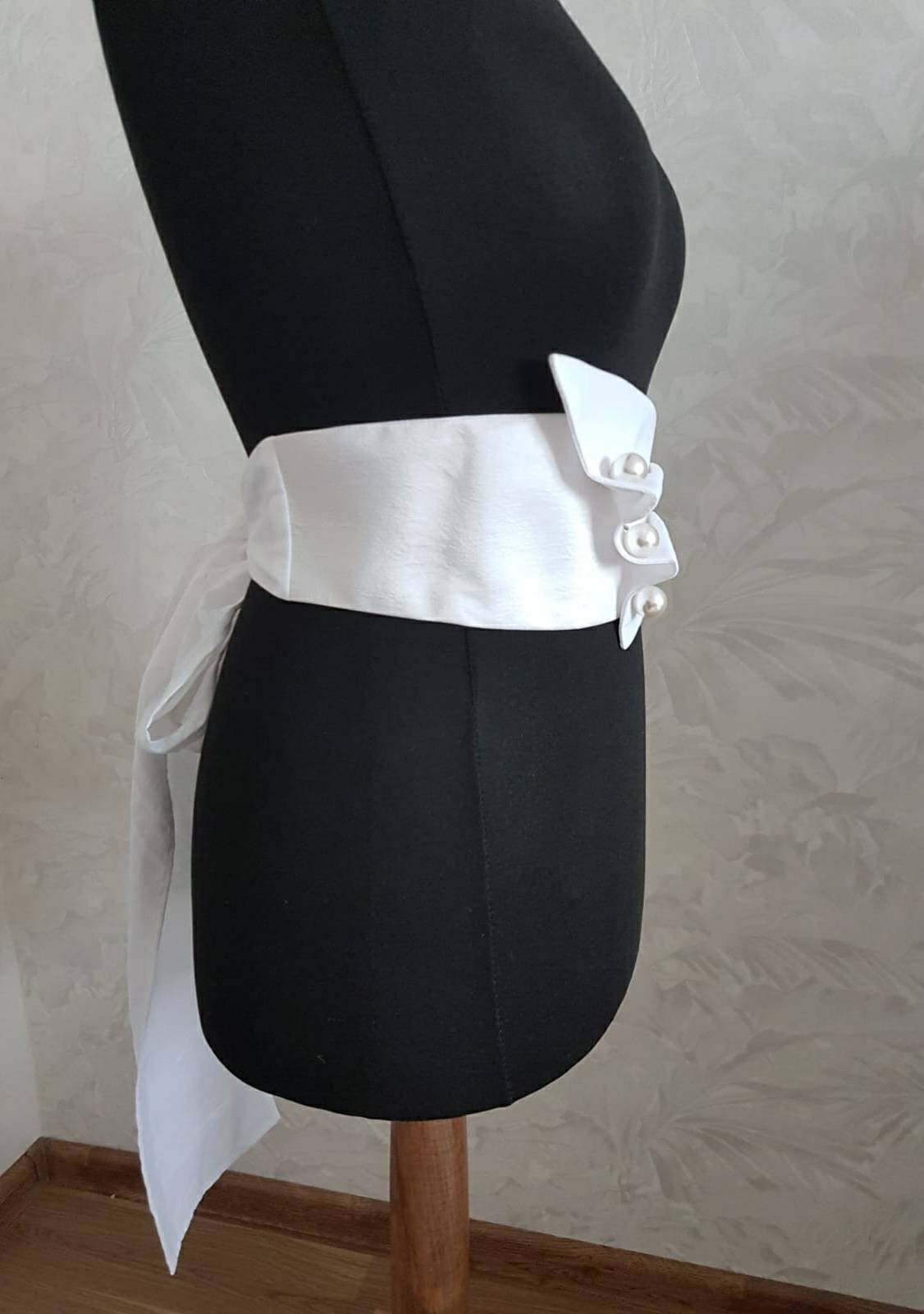 Obi Linen Belt White/ Wedding Linen Wide Belt/ Elegant - Etsy