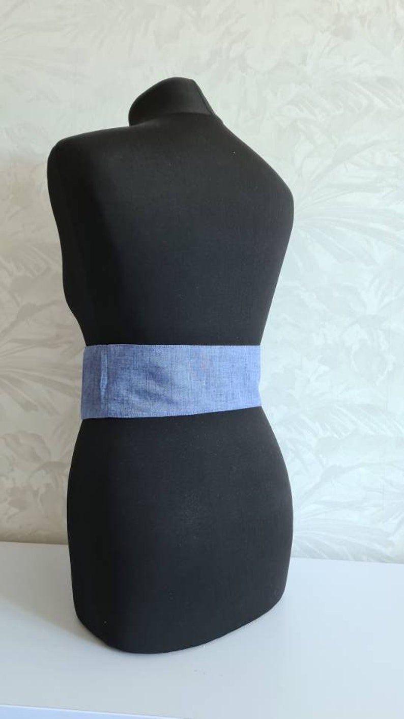 Obi Linen Jeans Blue Belt/ Linen Obi Denim Belt/ Fabric Woman - Etsy