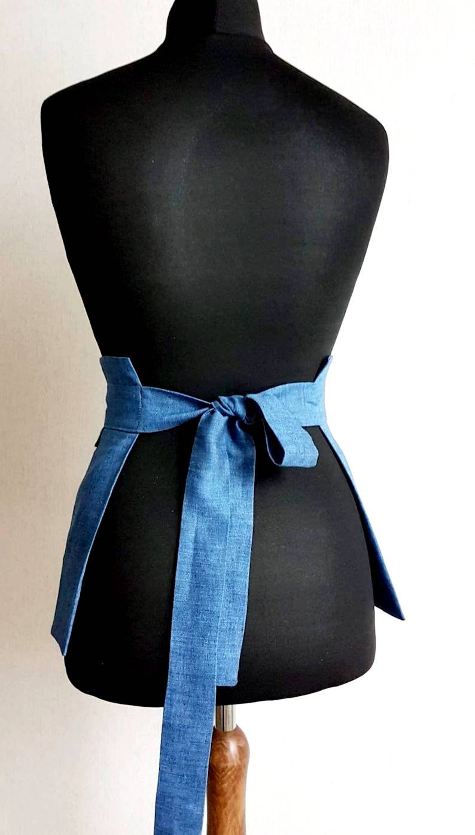 Obi Style Belt/ Wrapp Belt/ Unique Belt With Pockets With Zip/obi Style Wrap Blue Belt/ Denim ...