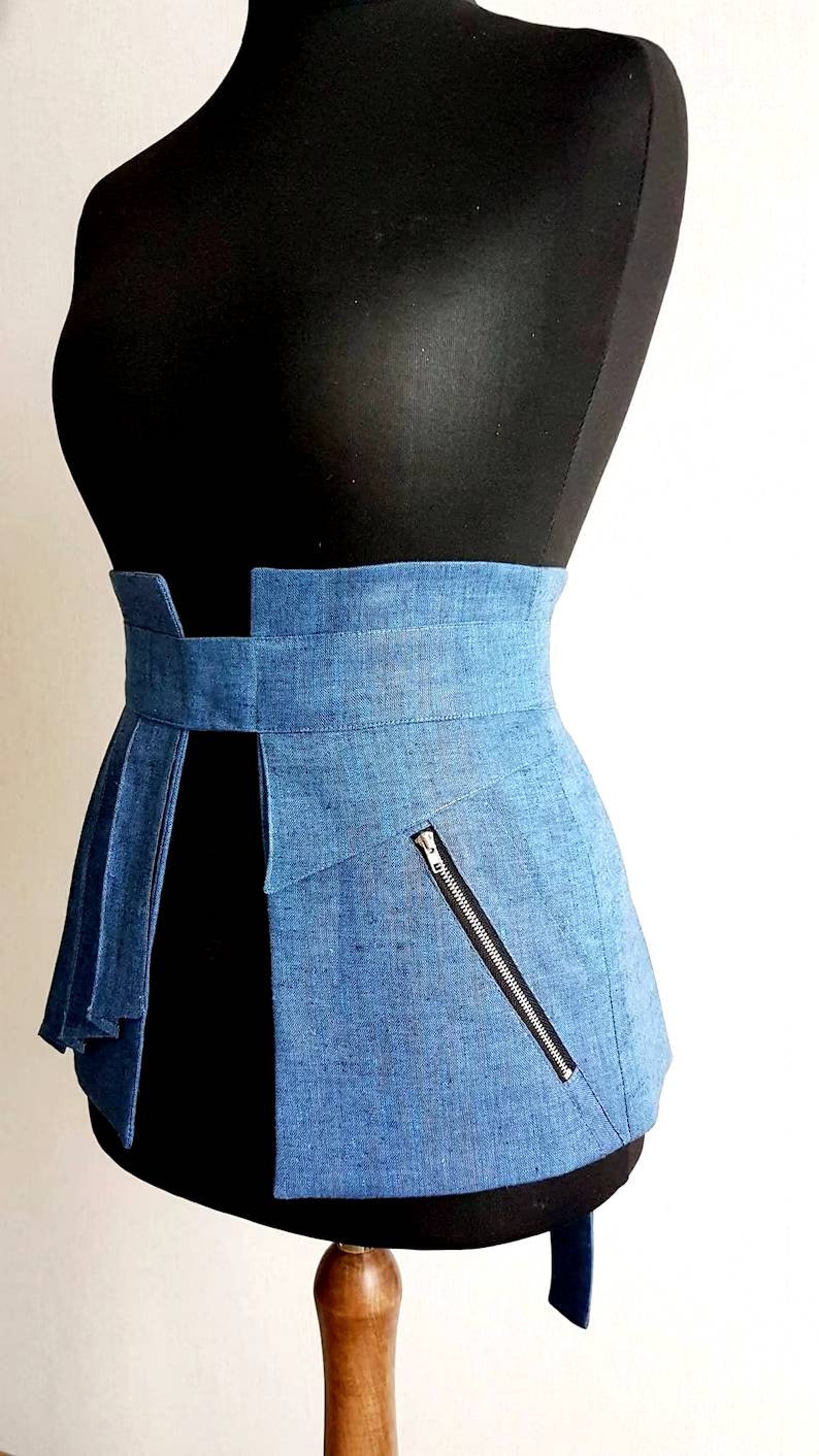 Obi Style Belt/ Wrapp Belt/ Unique Belt With Pockets With Zip/obi Style ...