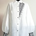 Linen Blouse Woman/ Blouse With White Lace/ Blouse With Black Lace ...
