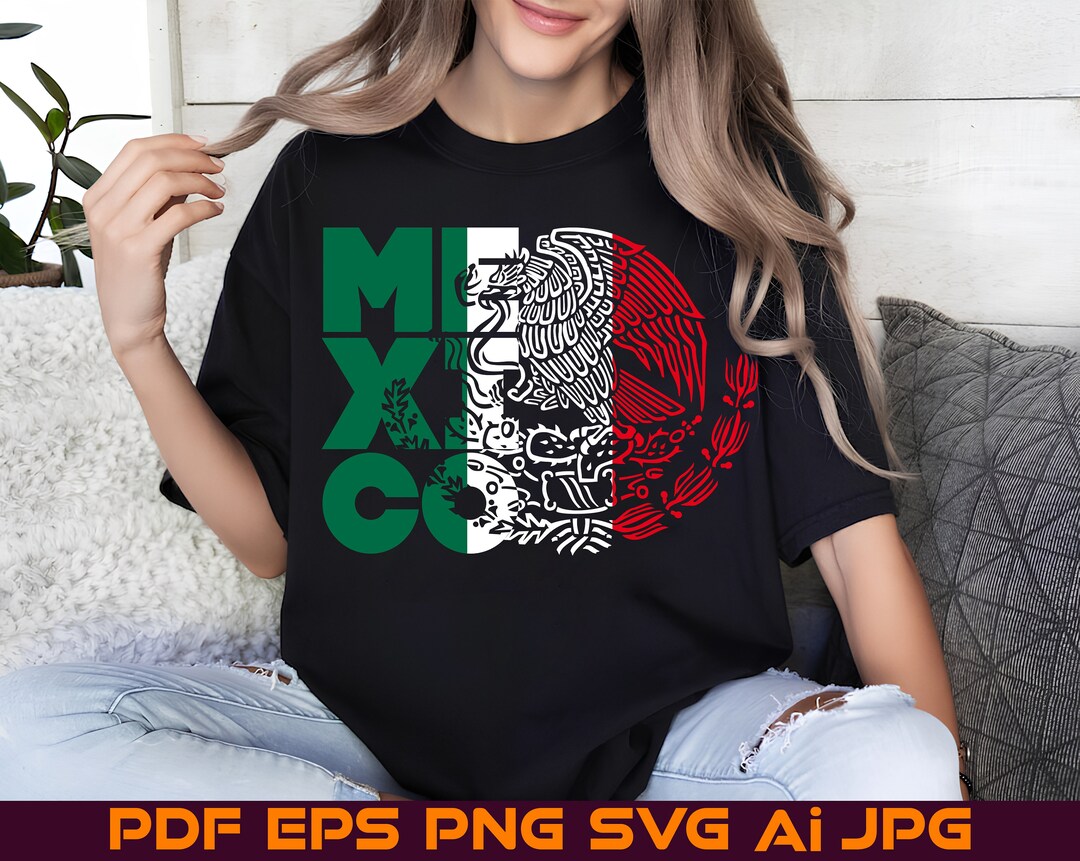 Mexico Flag Shirt SVG, Mexican Eagle SVG, Proud Hispanic Shirt, Escudo Nacional, Coat of Arms of ...