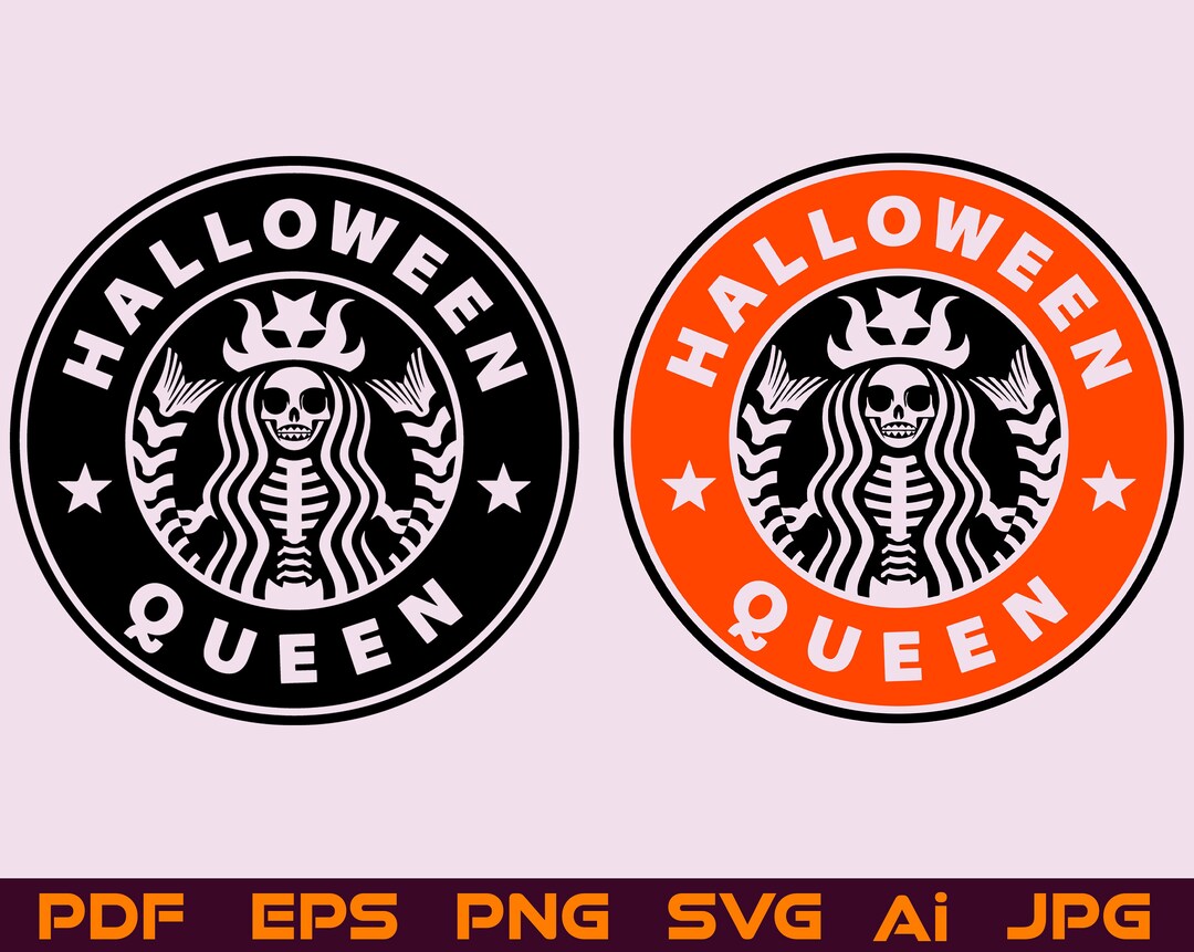 Halloween Queen SVG Skeleton Witch Venti Cup Decal Coffee Ring Cold Cup ...