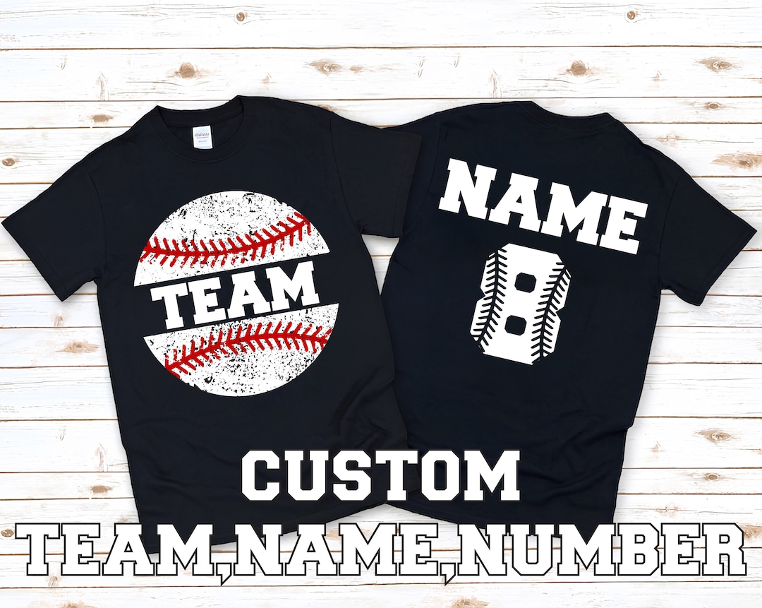 Custom Baseball T-shirt SVG Design, Personalized Baseball Team Number ...