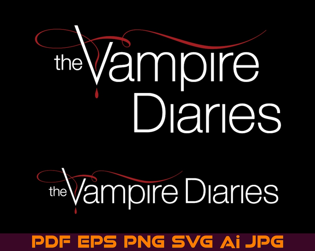 The Vampire Diaries SVG PNG Black and White Shirt Design Logo Print ...
