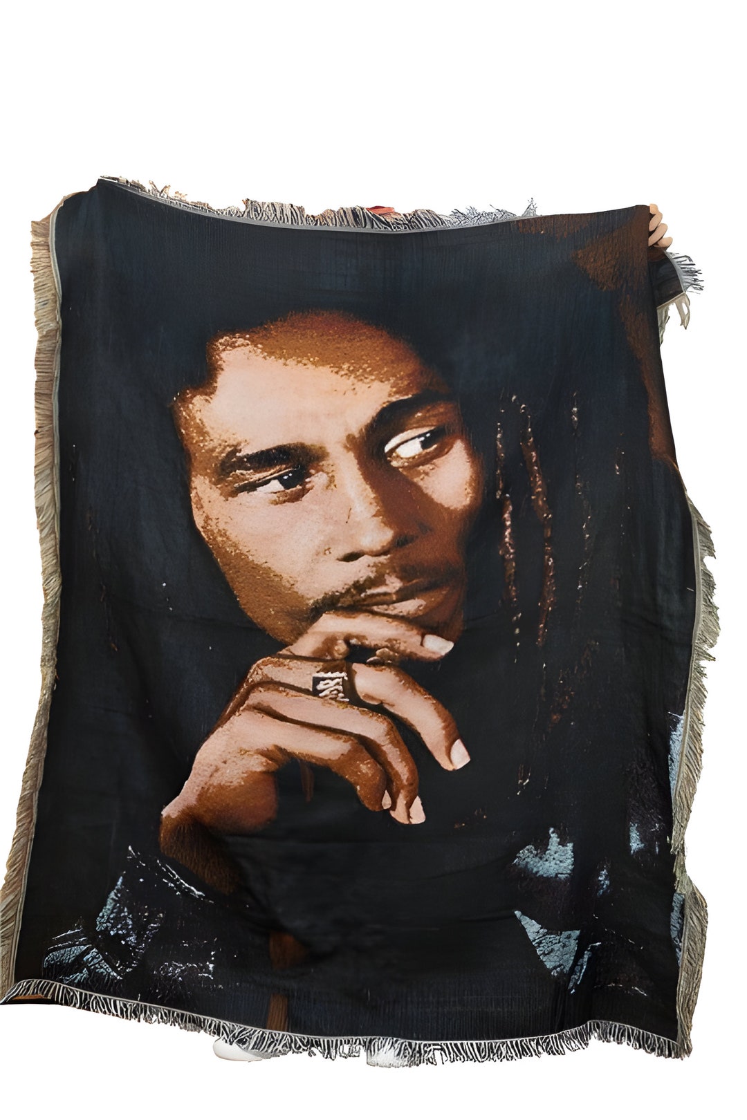 Rasta Bob Marley Large Cotton Throw Blanket Reggae Style Rasta Clothing ...