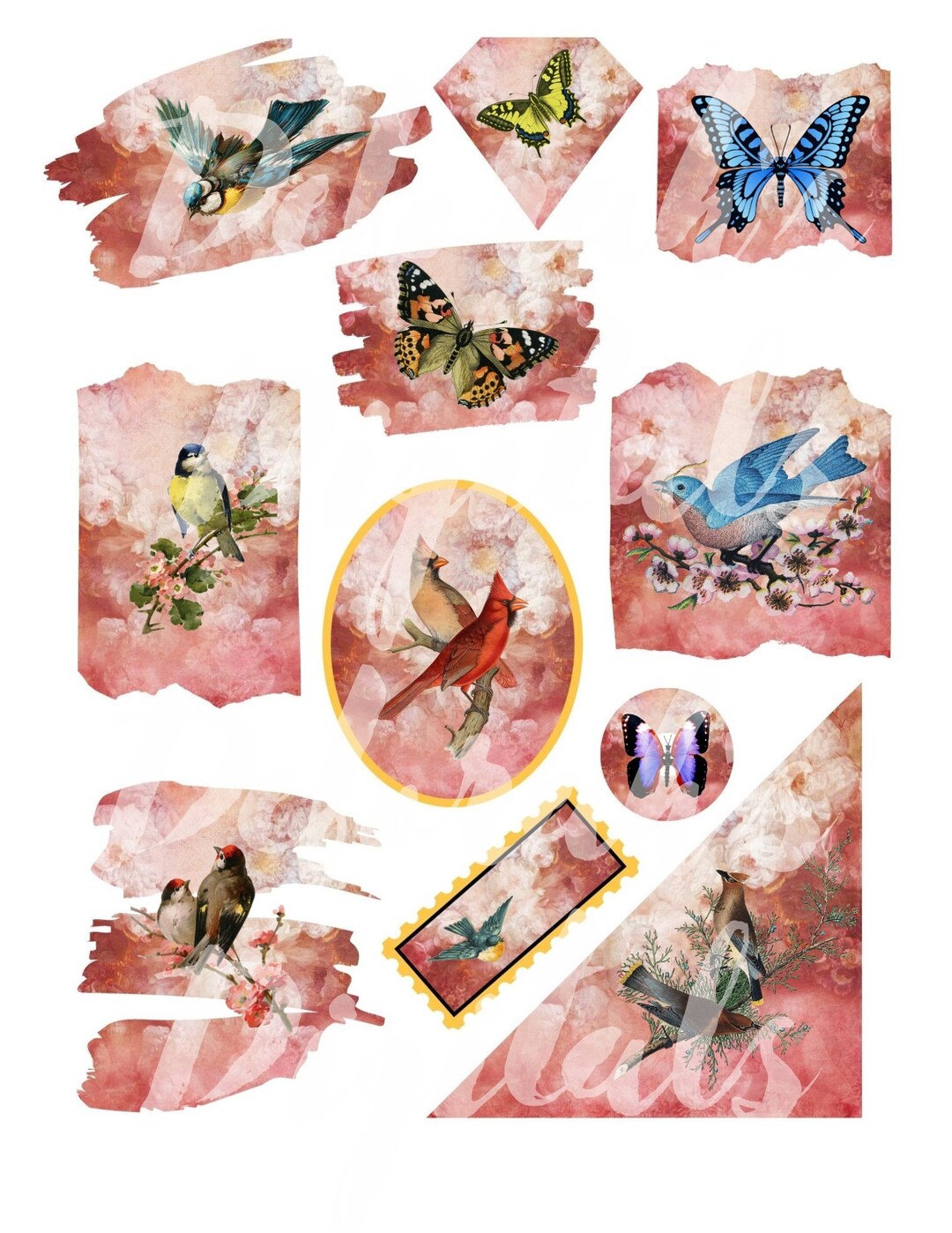 Junk Journal Tags, Tucks, Pockets, Labels, and Shapes - Etsy