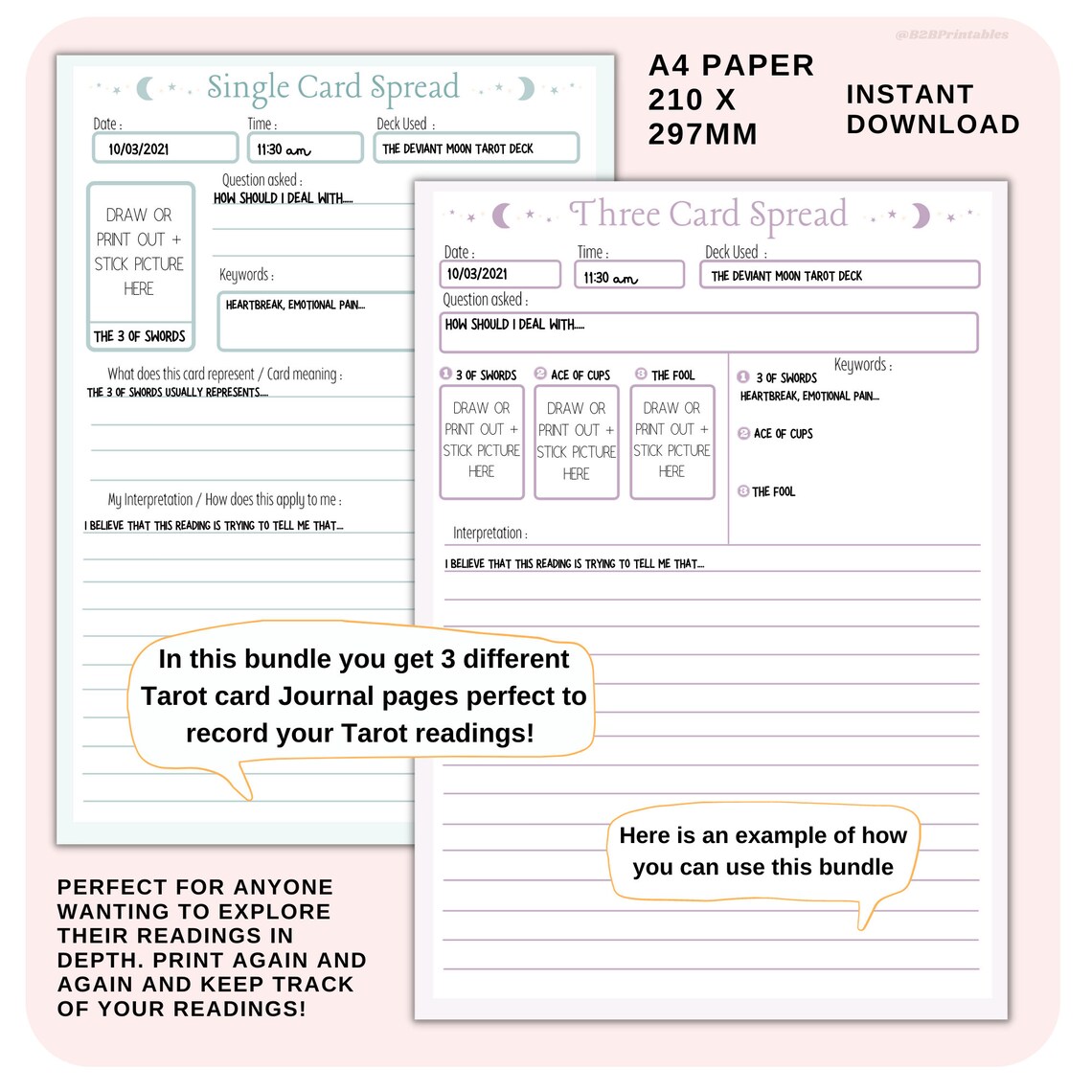 Tarot Spreads Bundle Tarot Spreads Tarot Journaling Tarot - Etsy