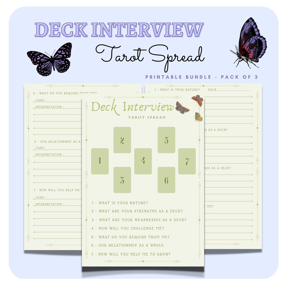 Deck Interview Tarot Spreads Tarot Deck Journaling - Etsy UK