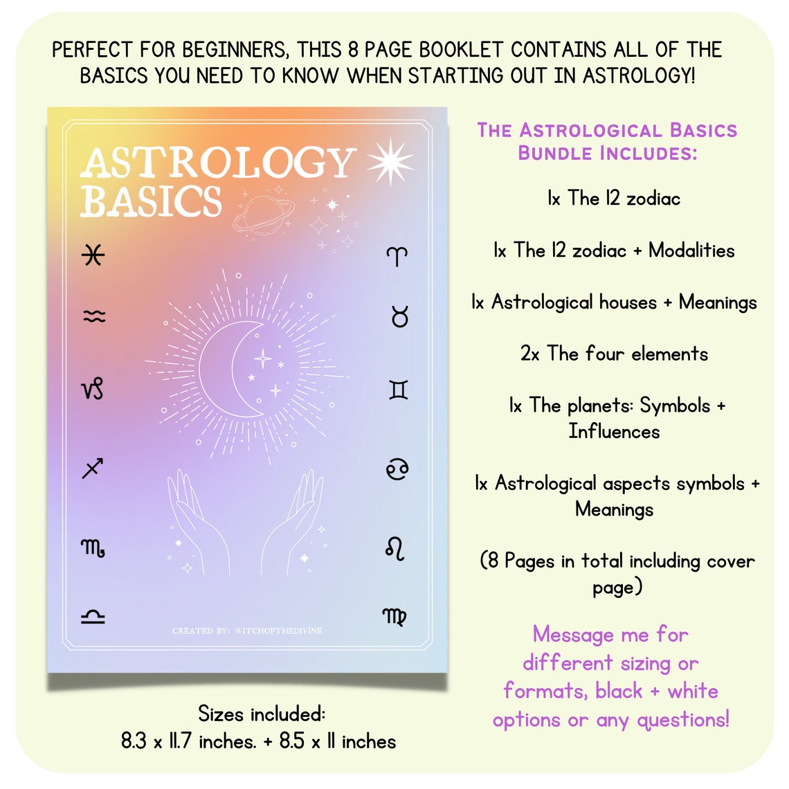 Astrology Basics Cheat Sheet, Zodiac Guide (PDF Printable) - Etsy