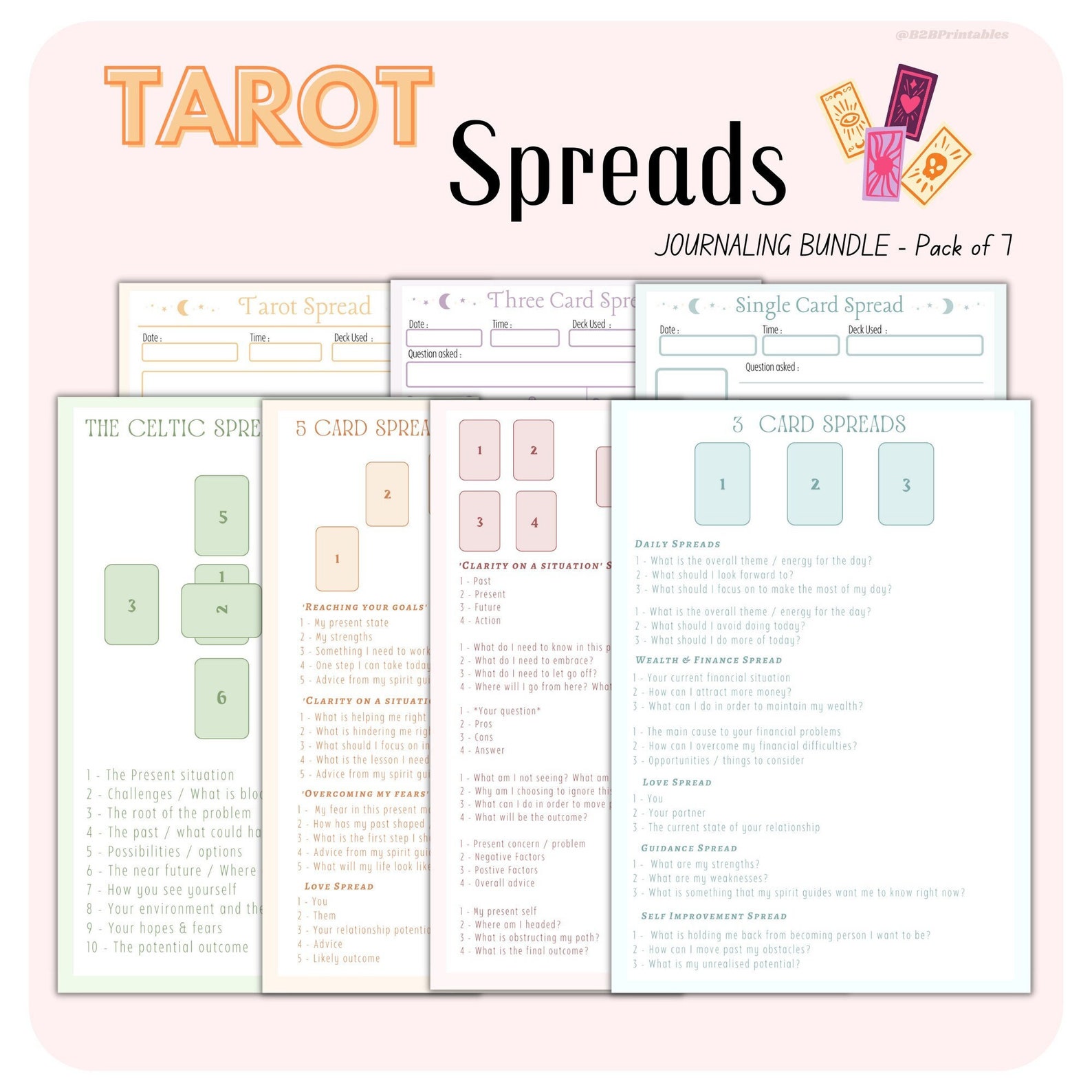 Tarot Spreads Bundle Tarot Spreads Tarot Journaling Tarot - Etsy