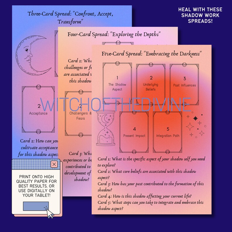 Shadow Work Tarot Spreads, Inner Child Healing (PDF Pages) - Etsy