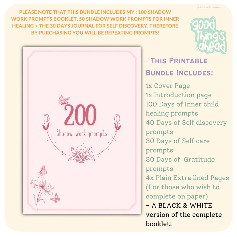200 Shadow Work Prompts Inner Child Healing Self Discovery - Etsy Canada