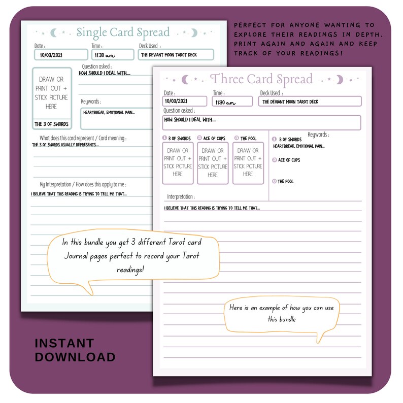 Tarot Spreads Bundle Tarot Spreads Tarot Journaling Tarot - Etsy