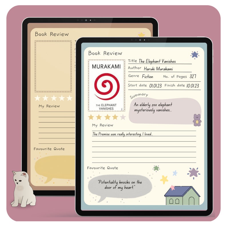 Digital Reading Journal Goodnotes Notability Reading - Etsy