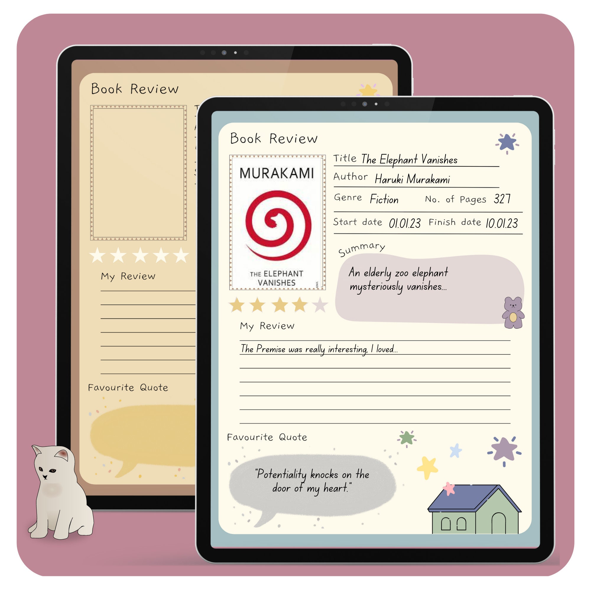 Digital Reading Journal Goodnotes Notability Reading - Etsy