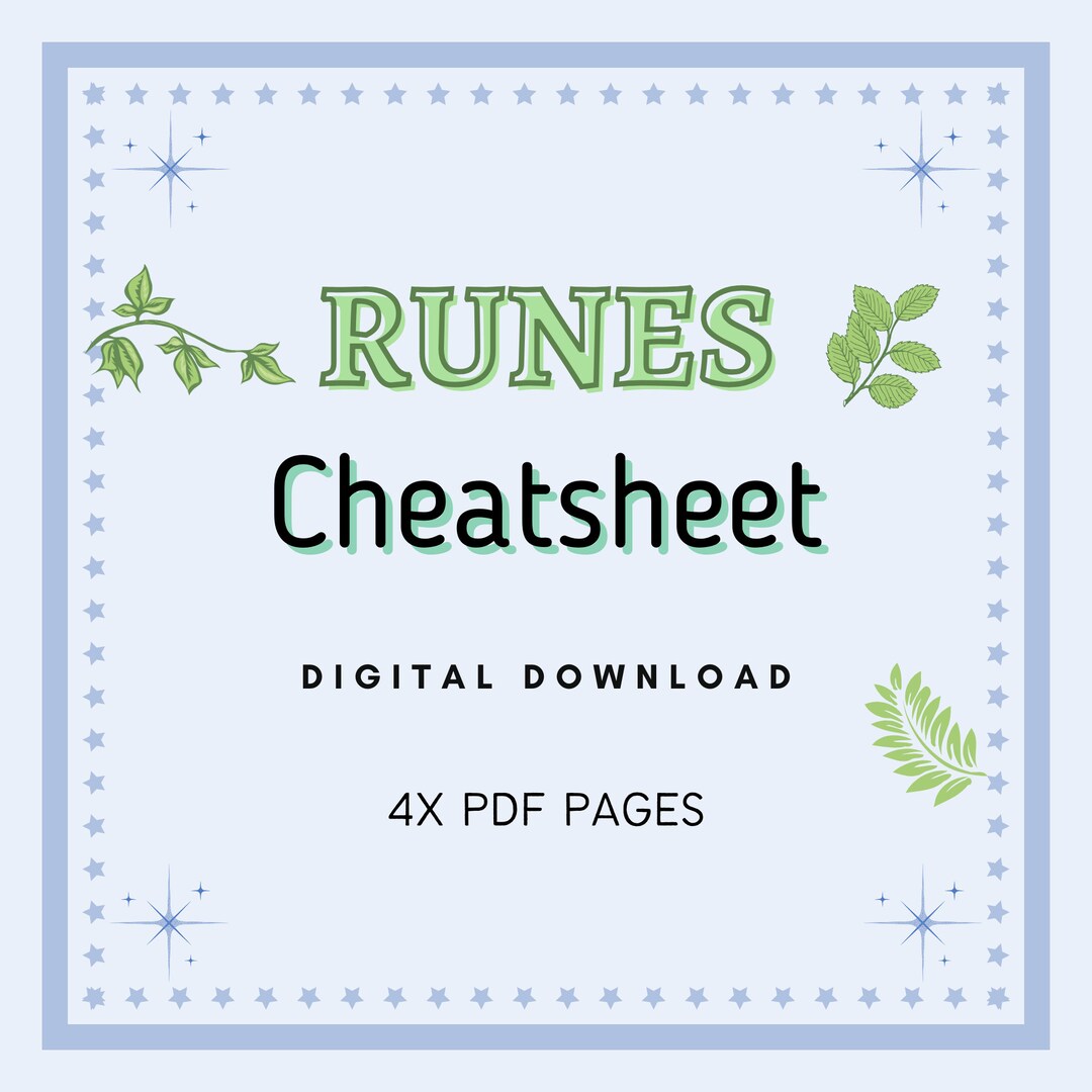 Runes Cheatsheet, Elder Futhark, Divination, Spirituality, Grimoire ...
