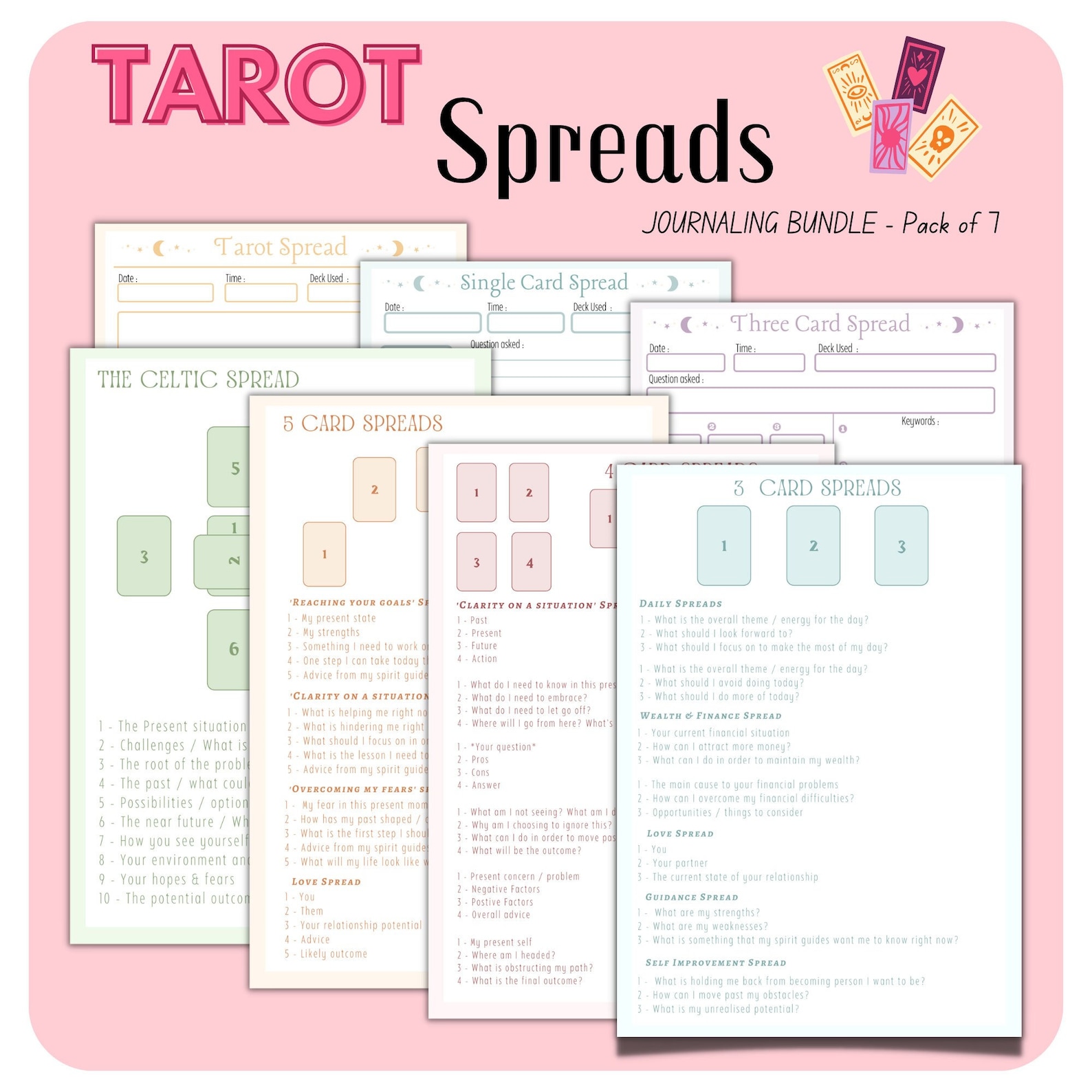 Tarot Spreads Bundle Tarot Spreads Tarot Journaling Tarot - Etsy