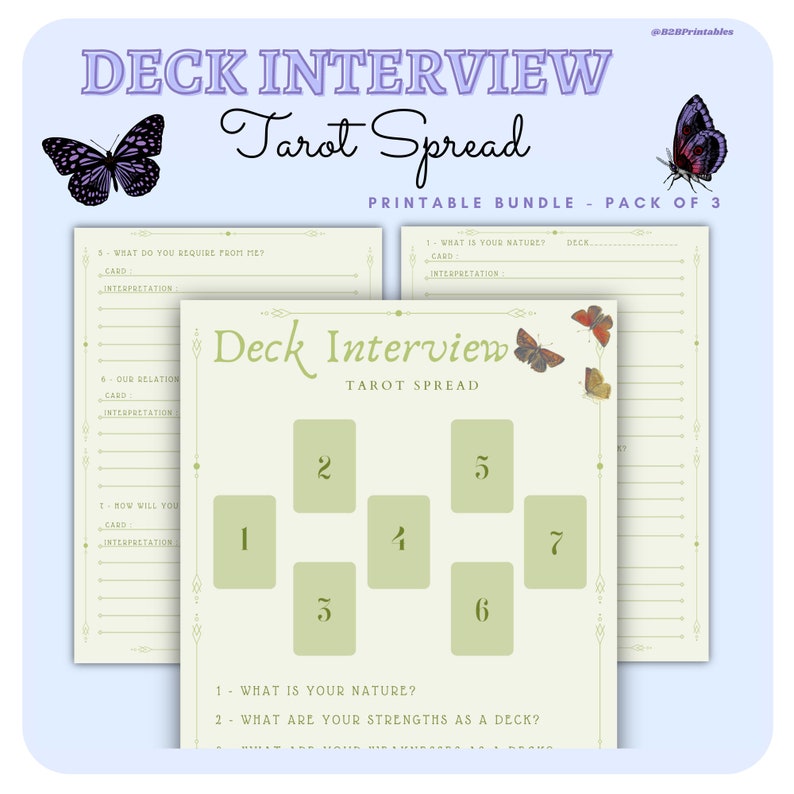 Deck Interview Tarot Spreads Tarot Deck Journaling - Etsy UK