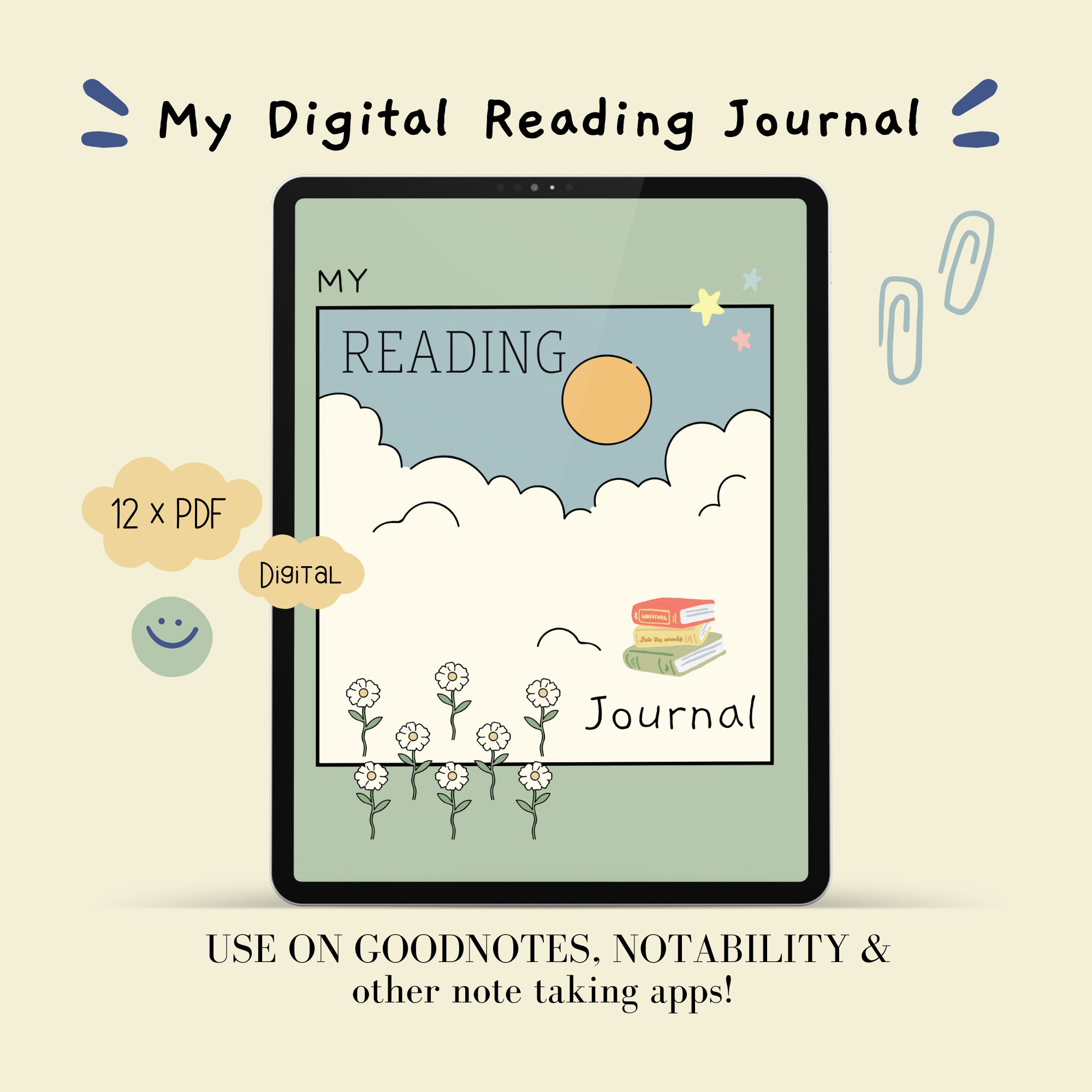 Digital Reading Journal, Book Tracker (PDF) - Etsy