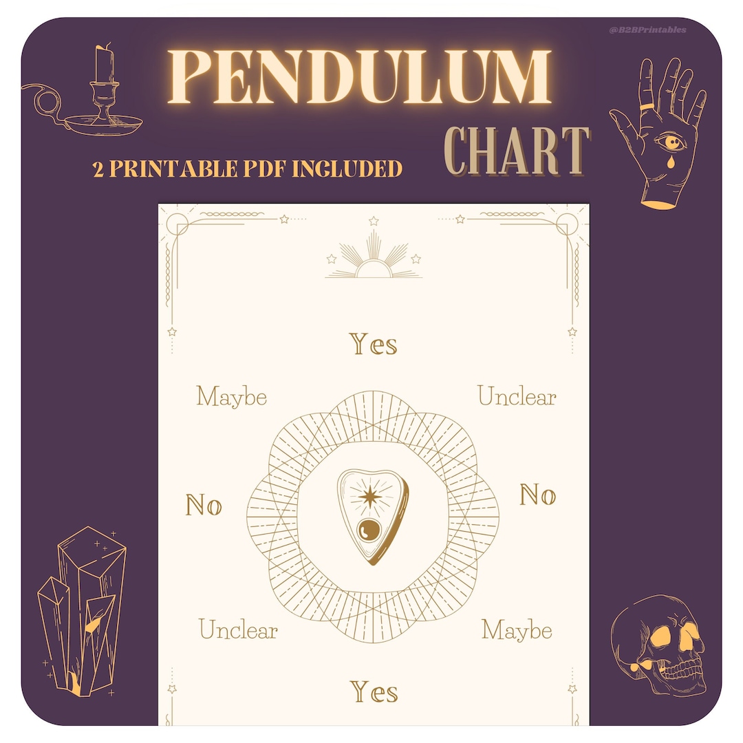Pendulum Chart, Pendulum, Guide, Divination, Healing, Witchcraft, Altar ...