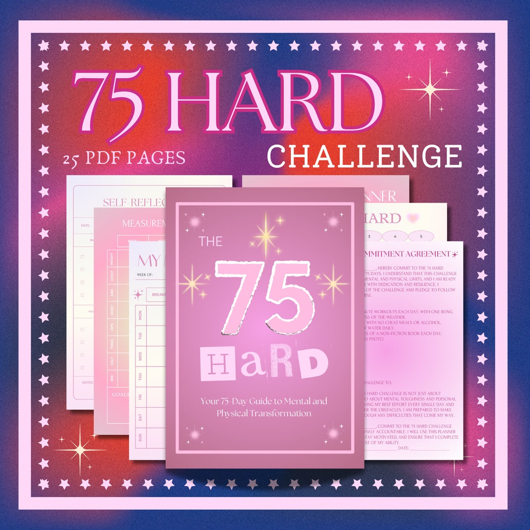 75 Hard Challenge Planner, 75 Hard Program, 75 Hard Tracker, Meal ...
