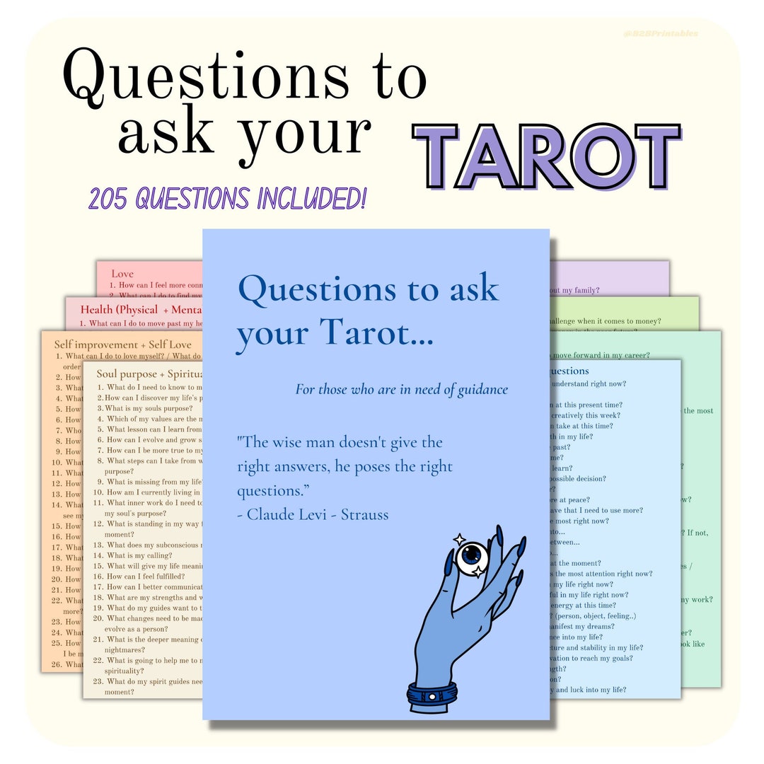200 Questions to Ask Your Tarot Tarot Question Ideas Tarot - Etsy UK