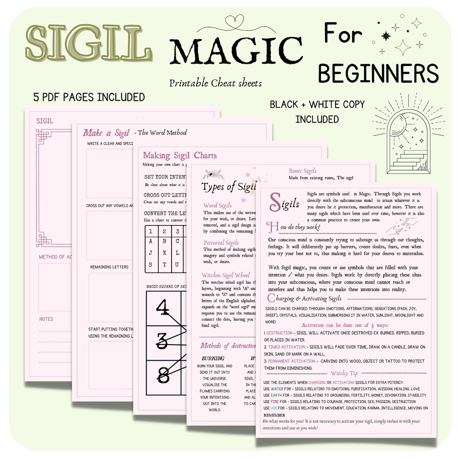 Sigil Magic Sigils Witchcraft Divination Sigil Chart - Etsy