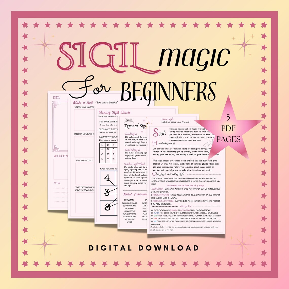 Sigil Magic, Sigils, Witchcraft, Divination, Sigil Chart, Magical Wheel ...