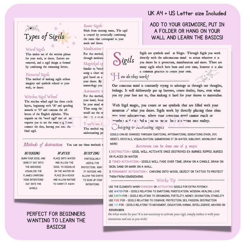 Sigil Magic Sigils Witchcraft Divination Sigil Chart - Etsy