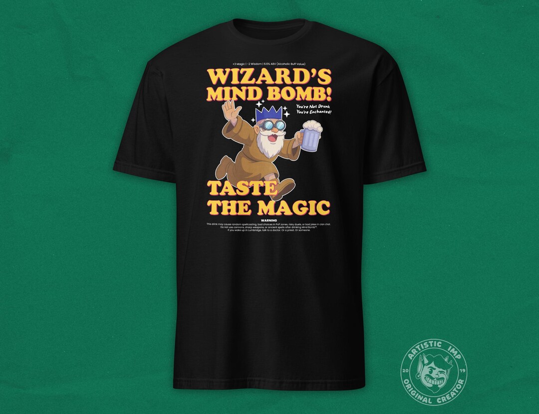 Osrs Wizard's Mind Bomb T-shirt: Retro Old School Runescape Gamer Tee ...