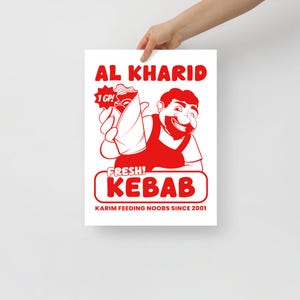Vintage Old School Runescape Al Kharid Kebab – Red Poster Osrs Gaming ...