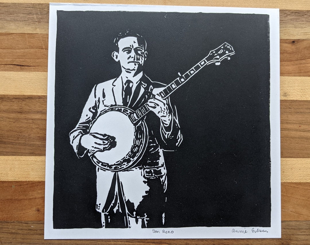 Don Reno Banjo Block Print - Etsy