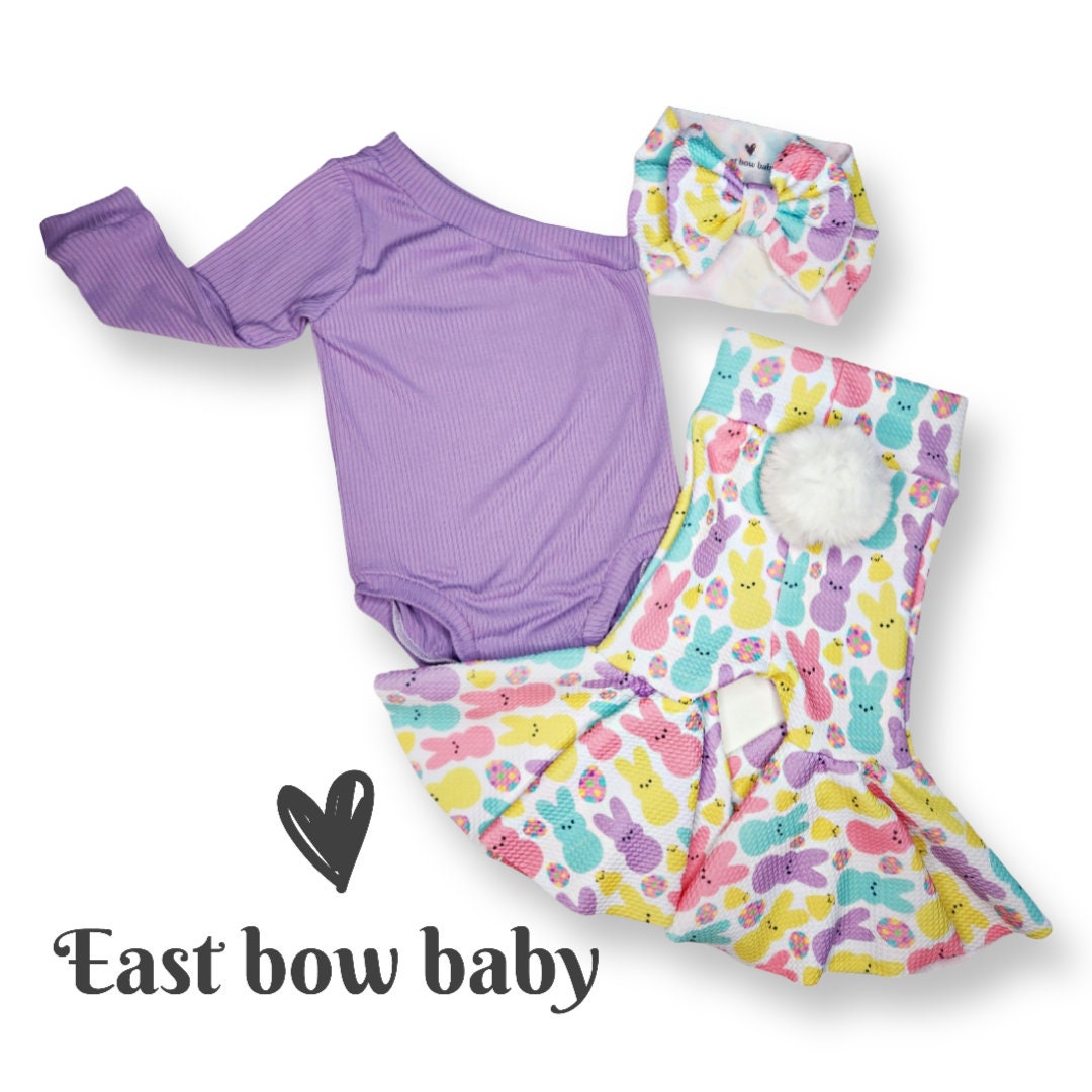Easter Peeps Bellbottoms, Bunny Tail Bells, Peeps,pastel Peeps Bummie ...