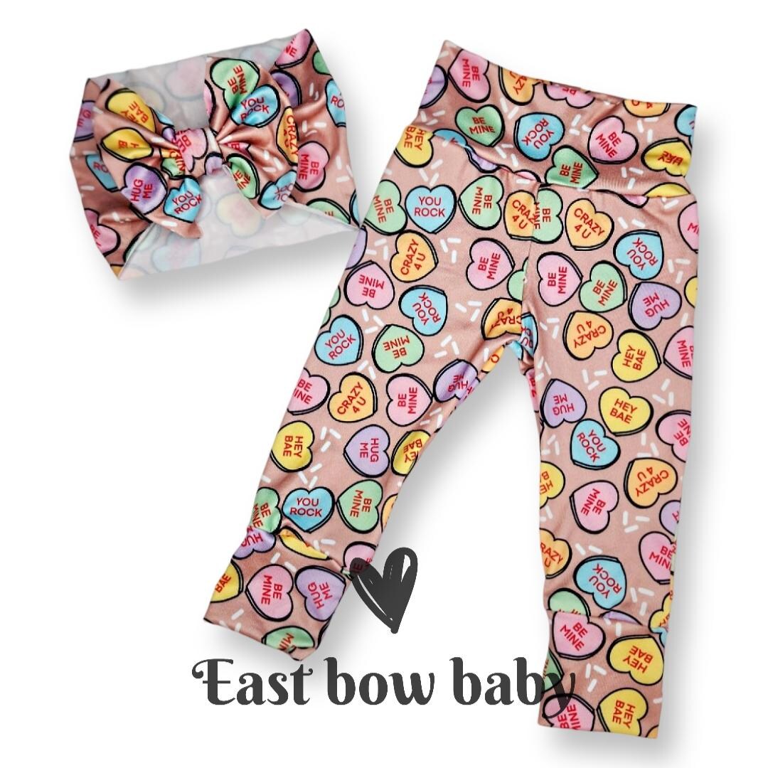 Candy Hearts Legging, Candy Hearts Bow, Conversation Heart Girls Set ...