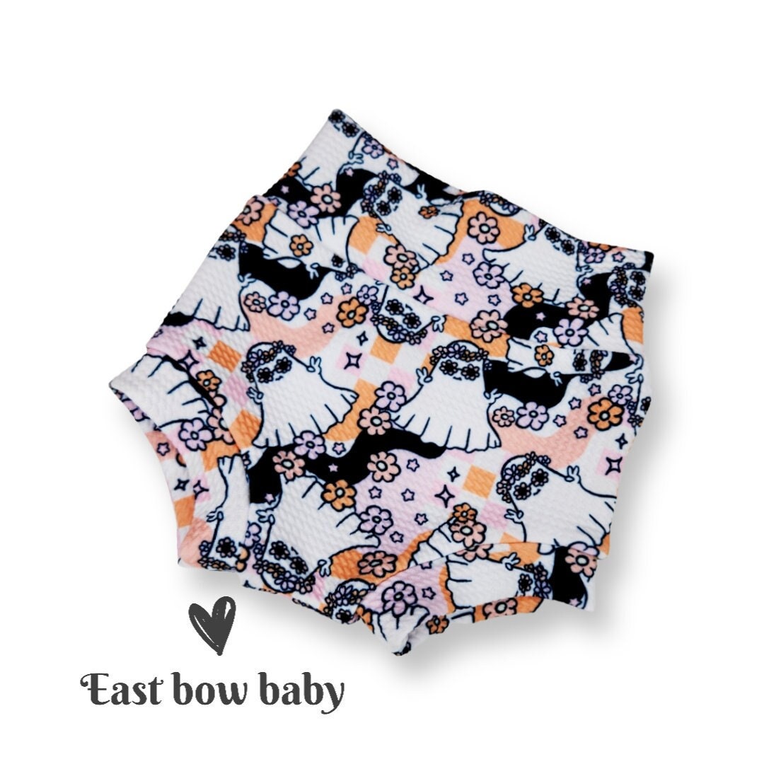 Boho Halloween Bellbottom, Hippy Ghost Clothing, Boho Baby Halloween, Boho Ghost Diaper Cover ...