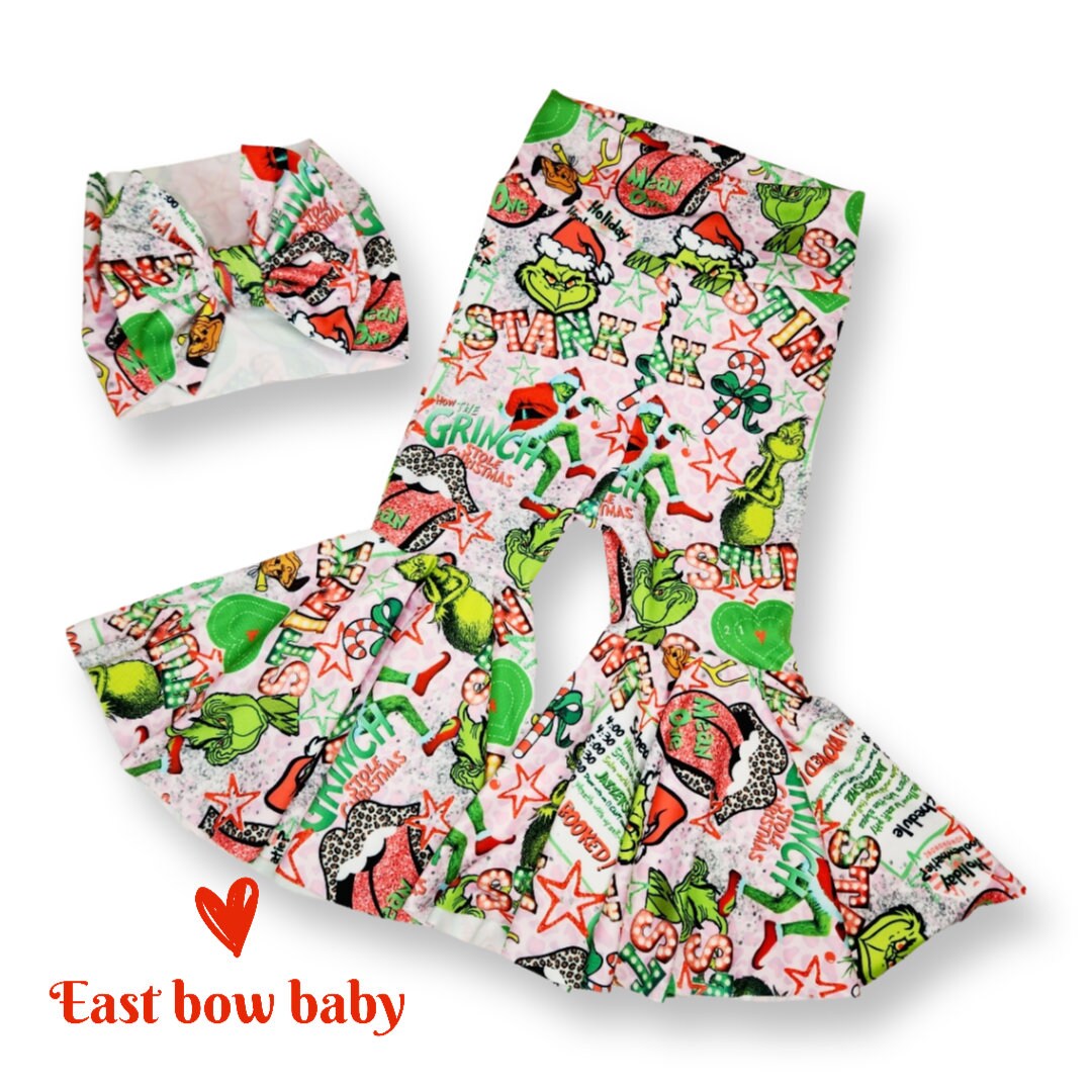 Grinch Bellbottom, Grinch Holiday Bells, Grinchmas Flares, Grinch Girls ...