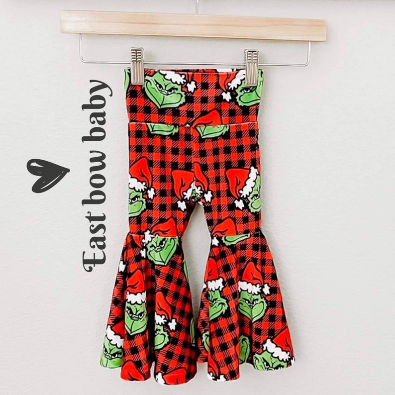 The Grinch Velvet Bellbottom and Flutter Top Set, the Grinch Velvet ...